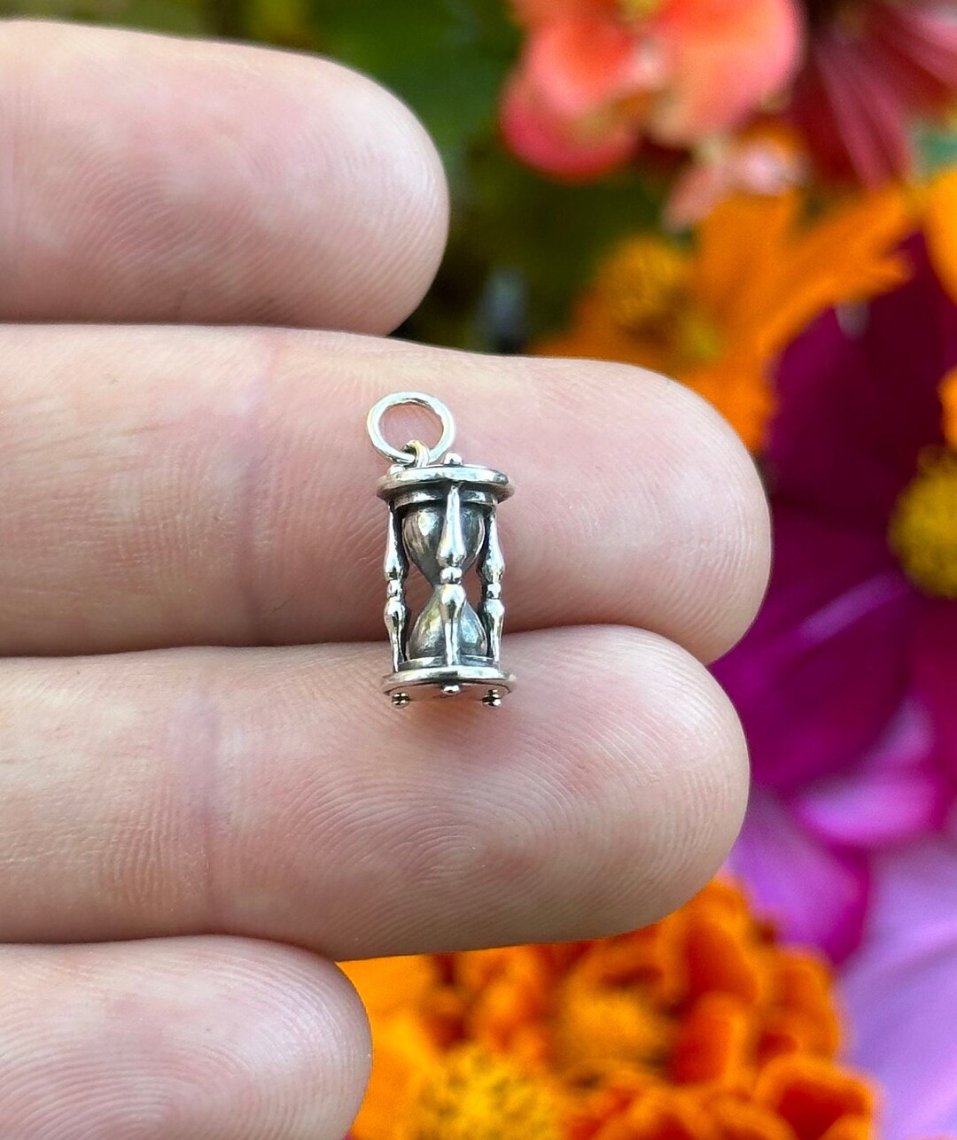 Sterling Silver 3D Hourglass Charm: Time Keeper Pendant - Etsy