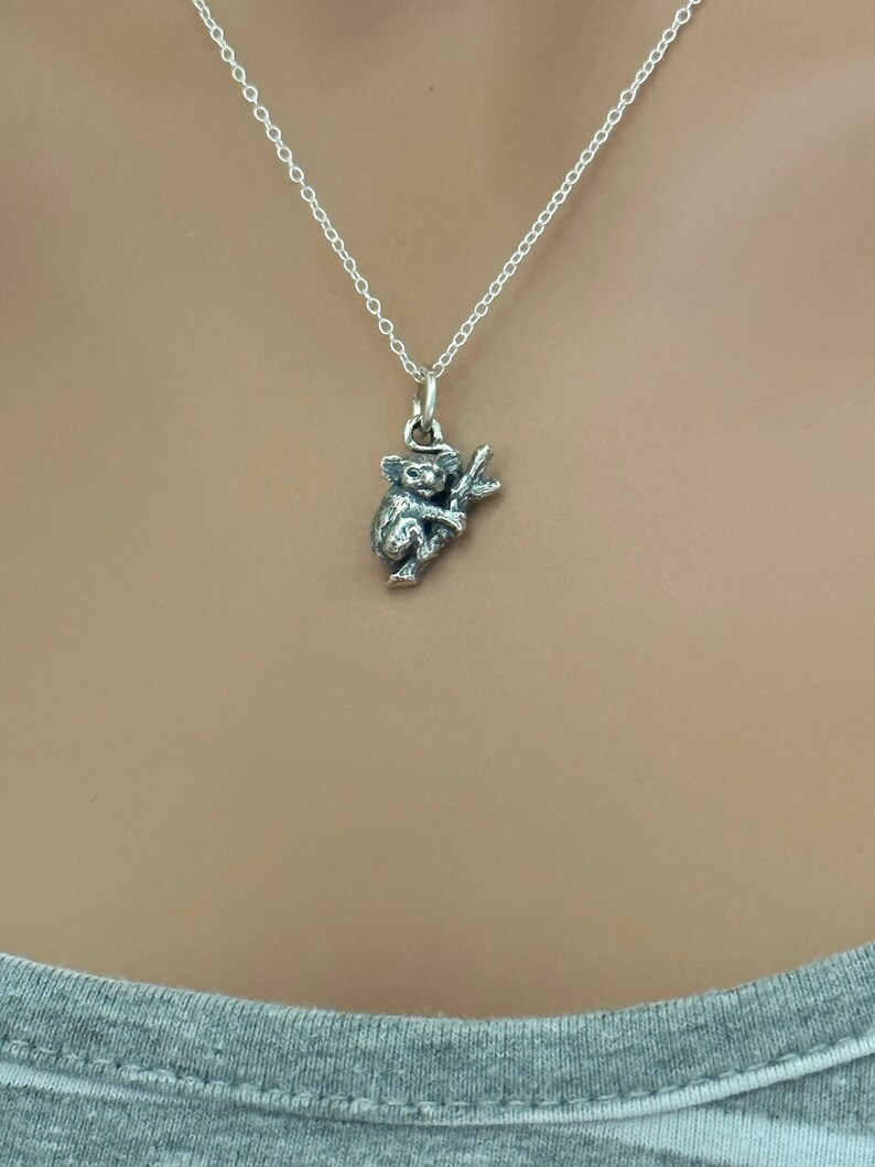 Sterling Silver 3D Koala Bear Charm Necklace - Etsy