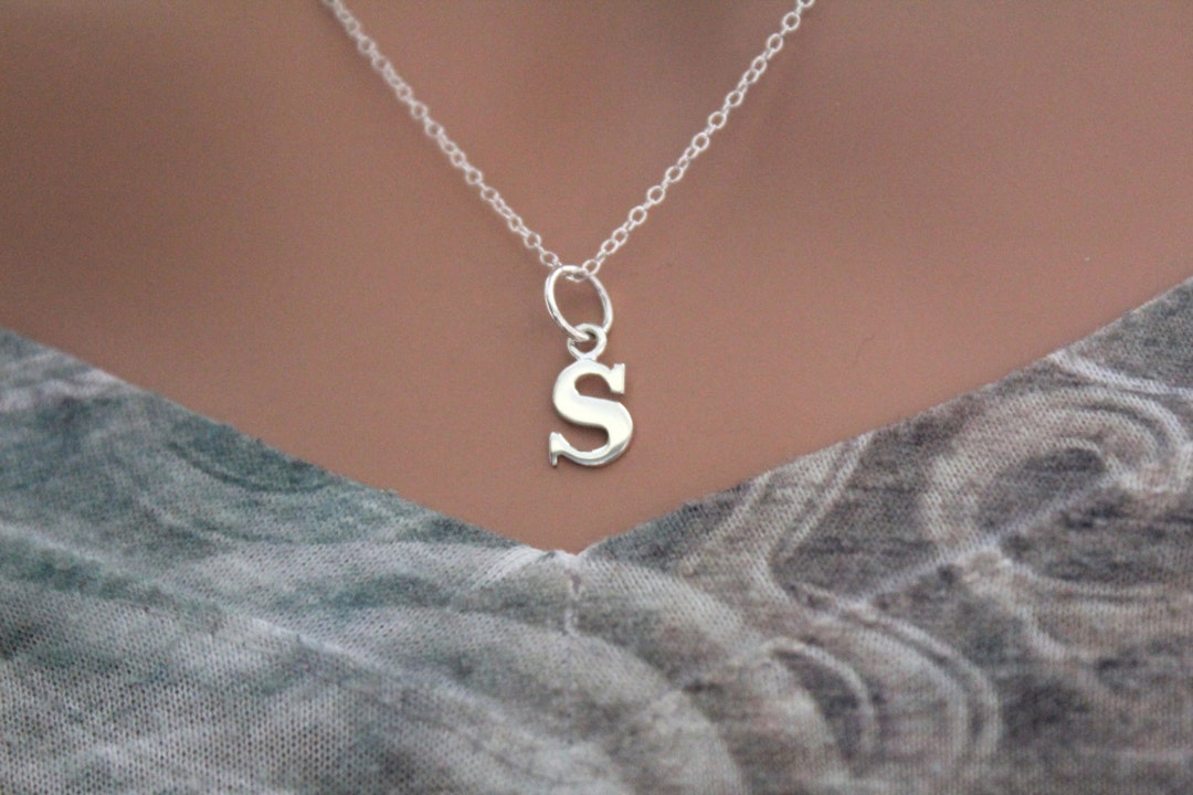 Sterling Silver Lowercase 'S' Initial Necklace - Etsy