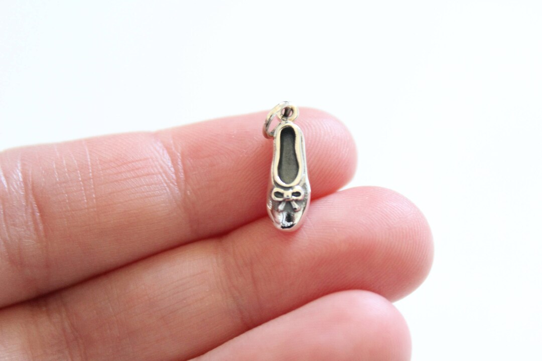 Sterling Silver Ballet Slipper Charm With Jump Ring - Etsy