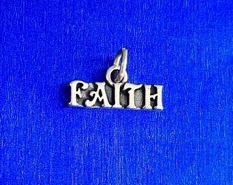 Faith Charm, Faith Pendant, Sterling Silver Faith Charm, Religious ...