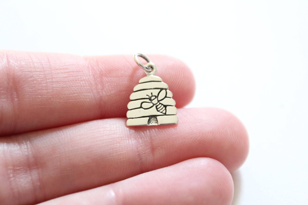 Sterling Silver Honey Bee Charm: Beehive Pendant - Etsy