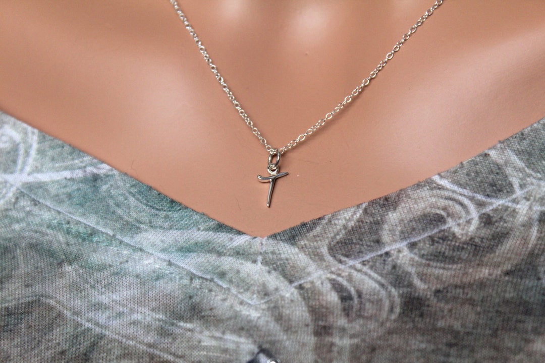 Sterling Silver Cursive T Initial Necklace, T Letter Necklace, Cursive ...