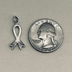 Sterling Silver Orange Ribbon Leukemia Awareness Charm, Orange Ribbon ...