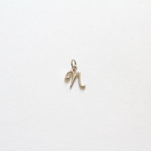 Sterling Silver Cursive N Initial Charm - Etsy