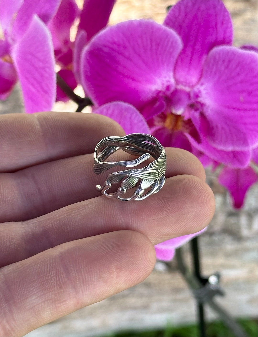 Adjustable Sterling Silver Kelp Ring - Etsy