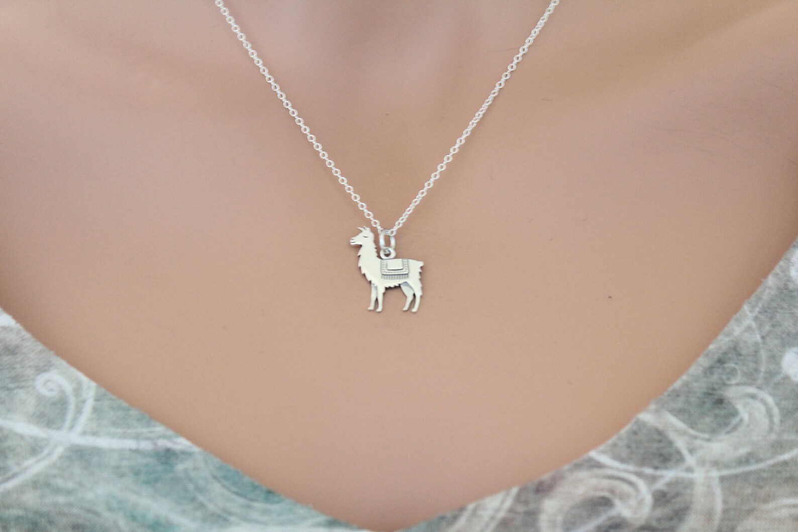 Sterling Silver Llama Charm Necklace Silver Llama Necklace - Etsy