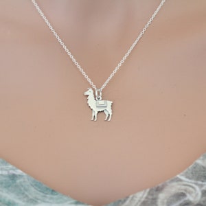 Sterling Silver Llama Charm Necklace: Alpaca Pendant - Etsy