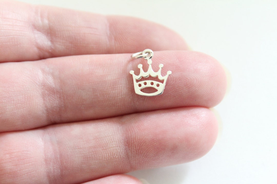 Sterling Silver Crown Charm, Silver Crown Charm, Beautiful Silver Crown ...