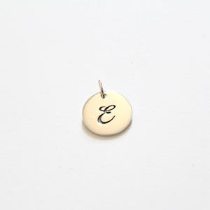 Sterling Silver Cursive Circular E Initial Charm, Cursive E Initial ...