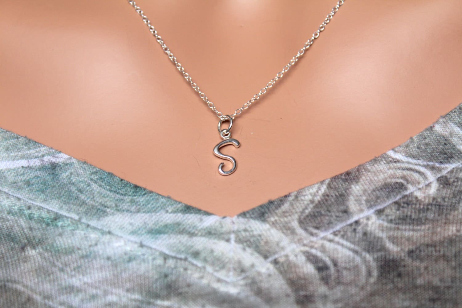 Cursive s necklace store