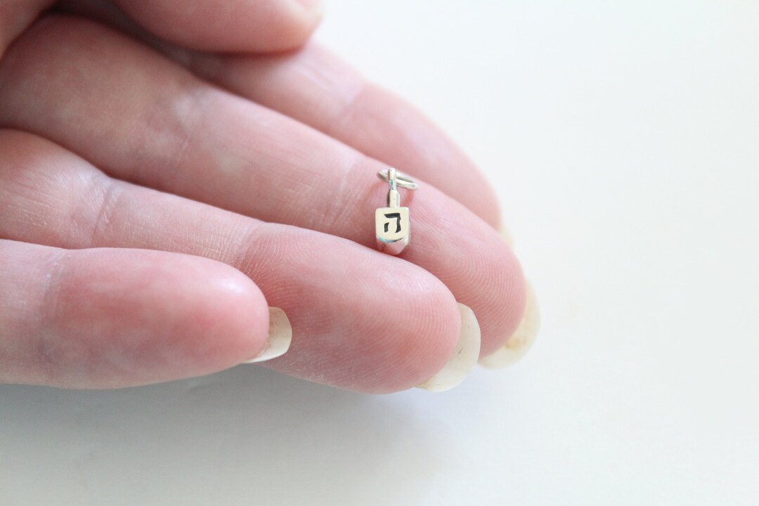 Sterling Silver Small Dreidel Charm, Silver Dreidel Charm, Dreidel ...
