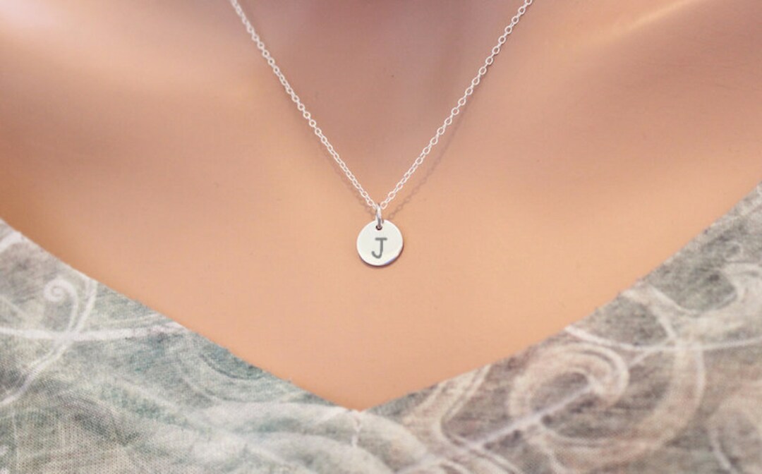 Sterling Silver Initial J Necklace: Personalized Charm Necklace - Etsy