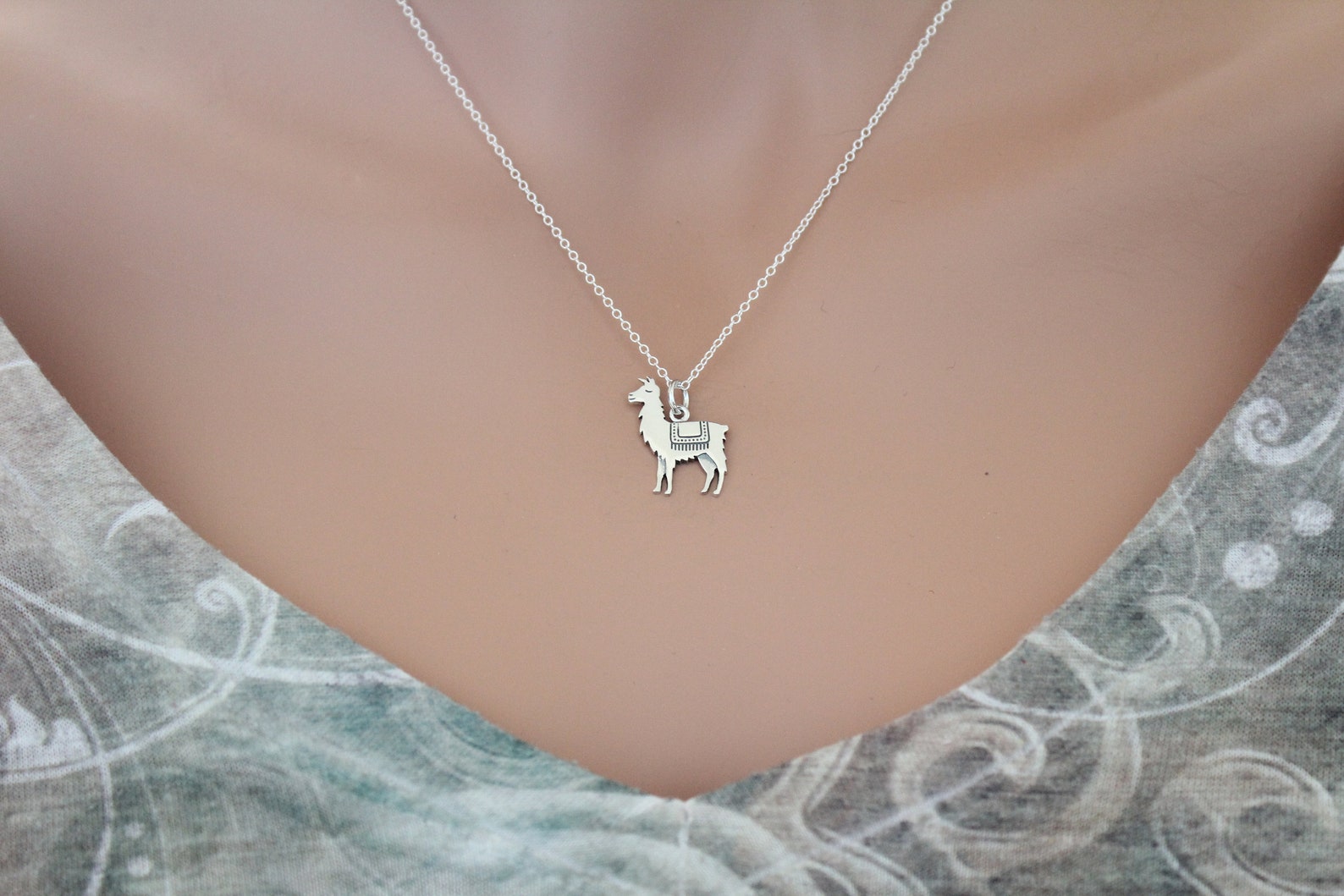 Sterling Silver Llama Charm Necklace Silver Llama Necklace - Etsy