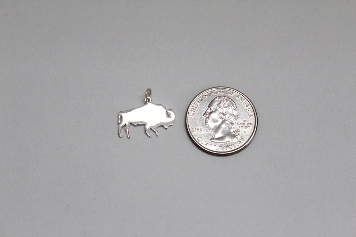 Sterling Silver Buffalo Pendant Necklace Buffalo Charm - Etsy