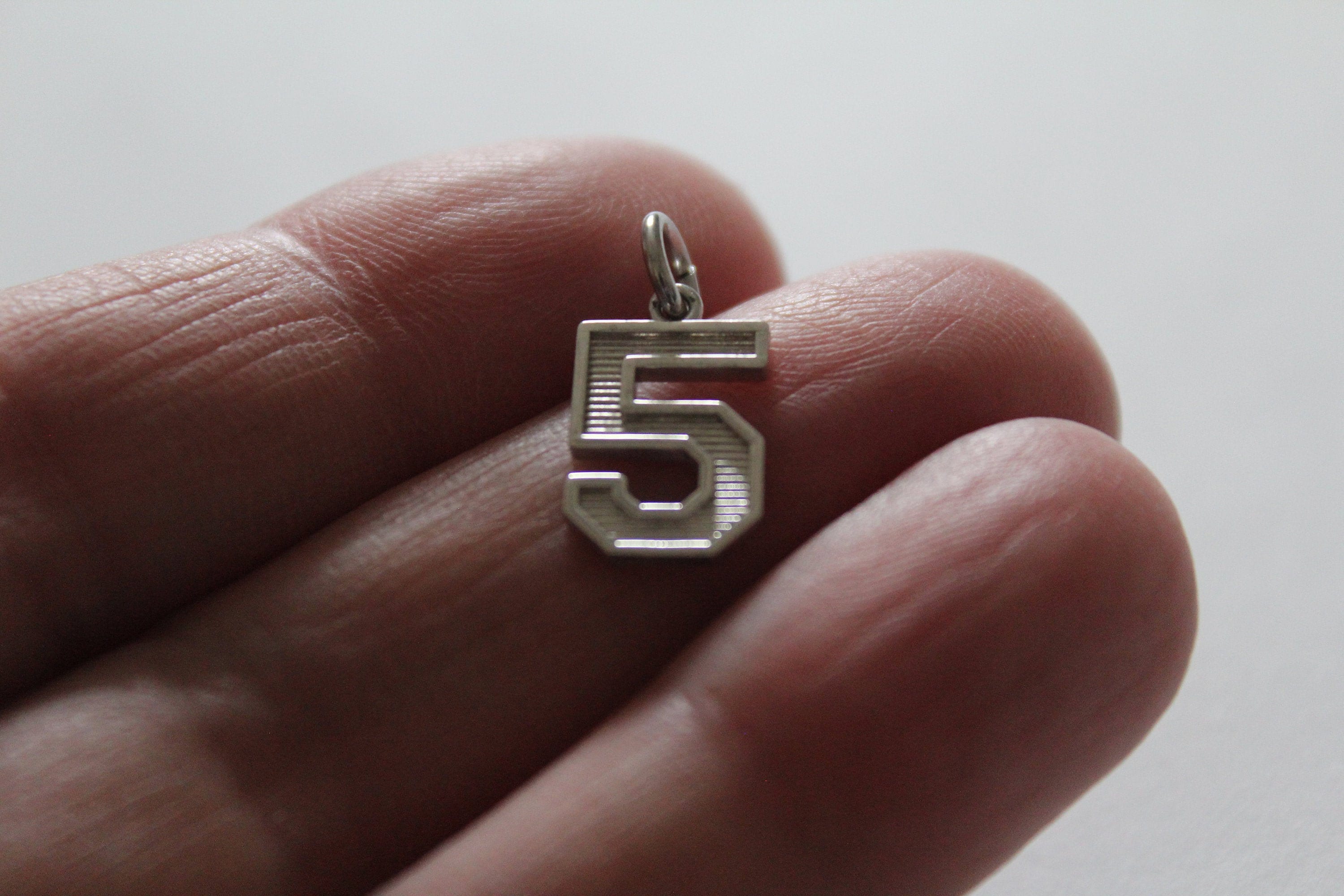 Sterling Silver Number Five Charm Sterling Silver Number Five | Etsy