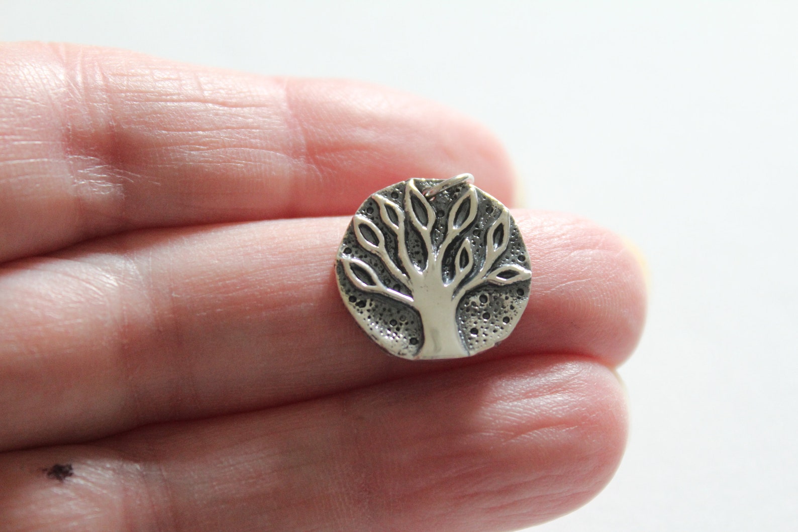 Sterling Silver Ancient Tree Coin Charm: Greek Style Pendant - Etsy