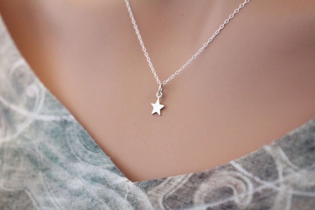 Sterling Silver Simple Star Necklace, Tiny Star Necklace, Small Star ...