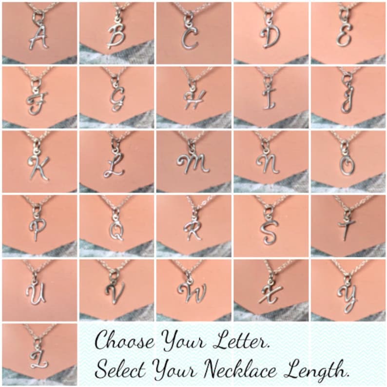 Sterling Silver Cursive Z Initial Necklace - Etsy