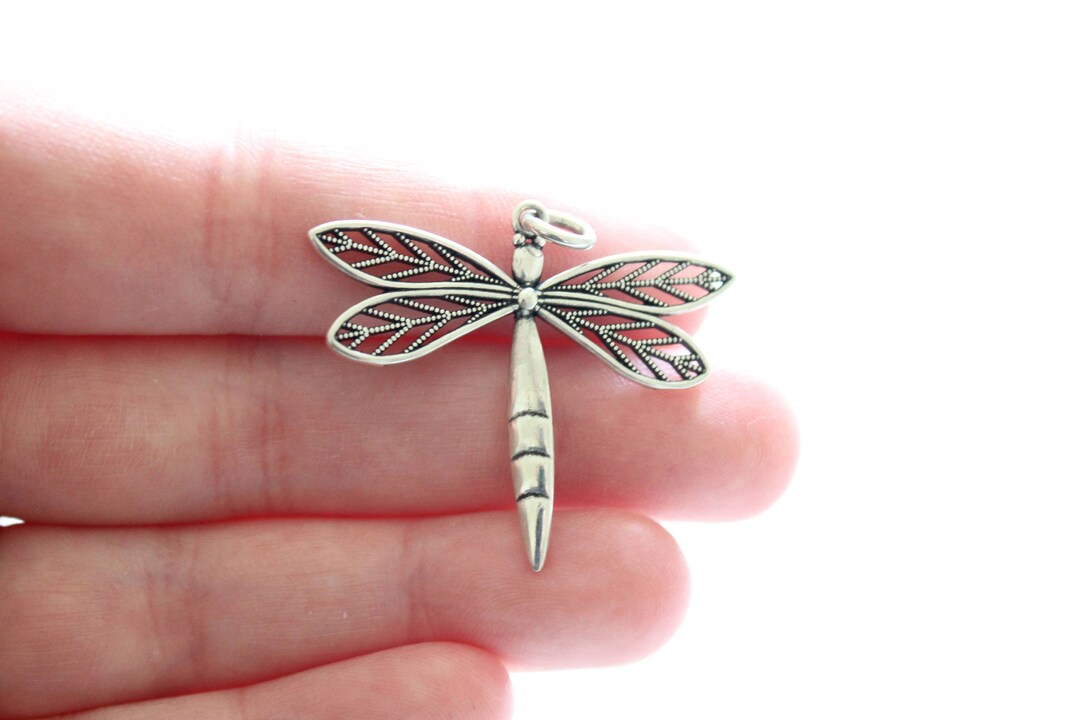 Sterling Silver Dragonfly Charm, Dragonfly Charm, Dragonfly Pendant ...