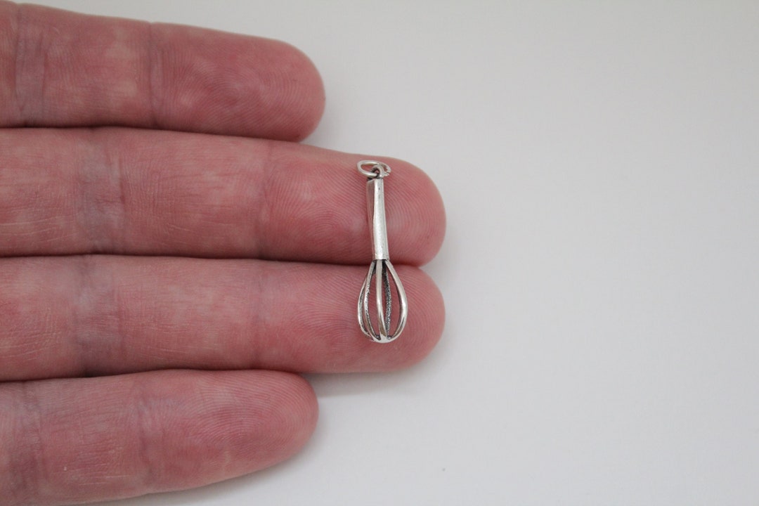 Sterling Silver Whisk Charm, Sterling Silver Whisk Pendant, Silver ...