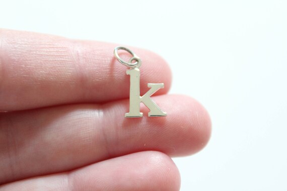 Sterling Silver Lowercase K Initial Charm K Initial Large K - Etsy