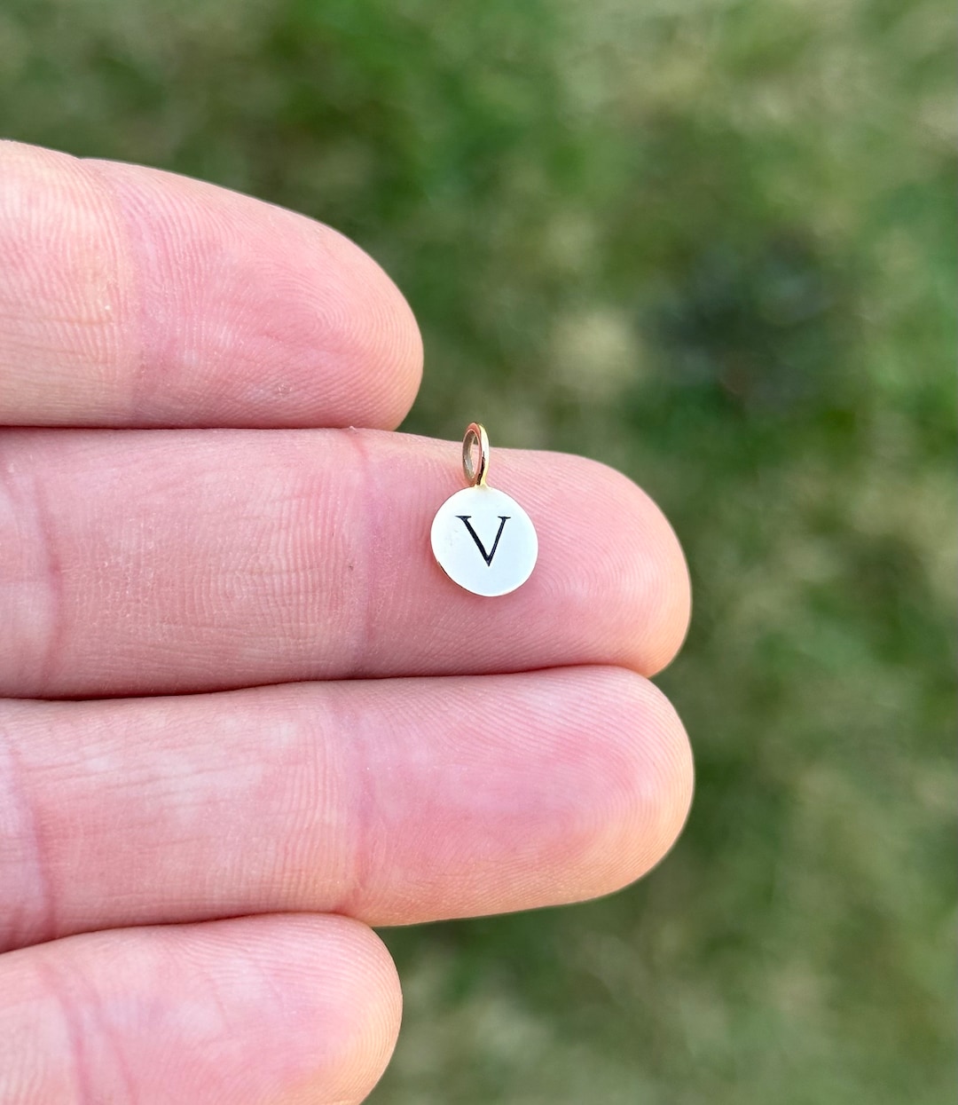 Bronze Letter V Charm, Bronze Letter V in a Circle Charm, Bronze ...