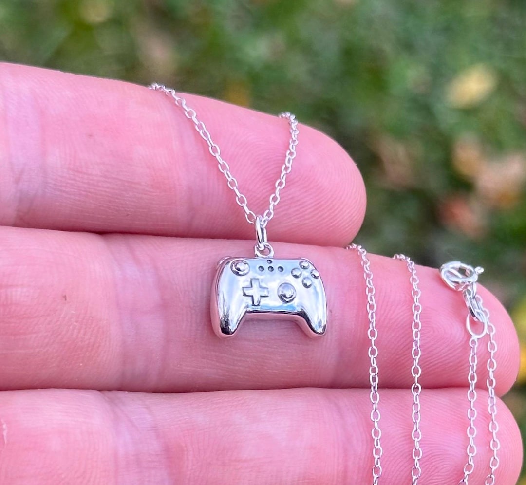 Sterling Silver Video Game Controller Charm Necklace, Silver Video Game ...