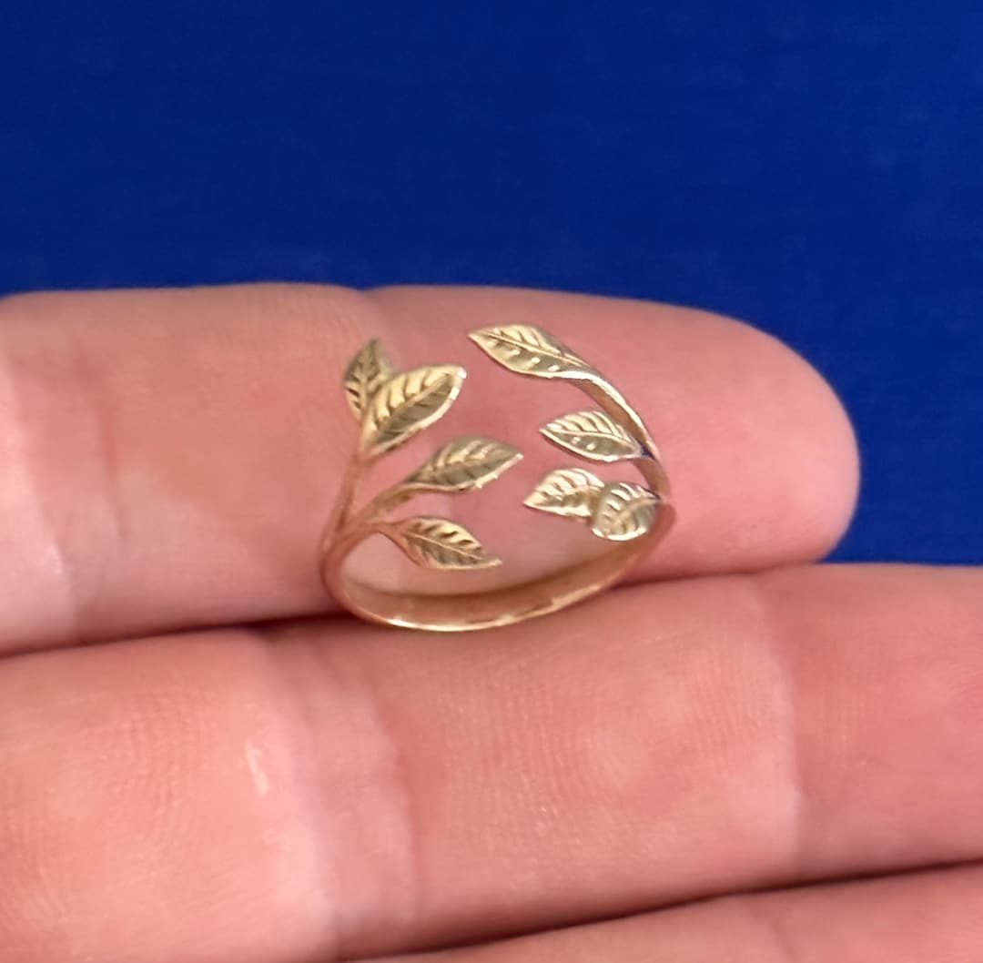 Bronze Adjustable Leaf Cluster Ring, Bronze Adjustable Leaf Ring, Adjustable Bronze Leaf Cluster ...