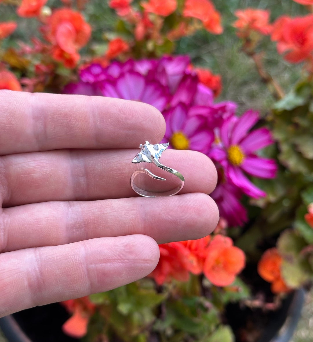 Sterling Silver Stingray Ring: Adjustable Wrap Around Design - Etsy