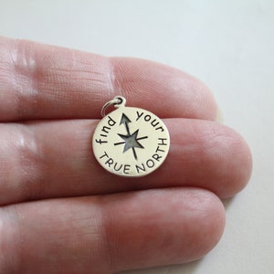 Sterling Silver Find Your True North Compass Charm, Find Your True ...
