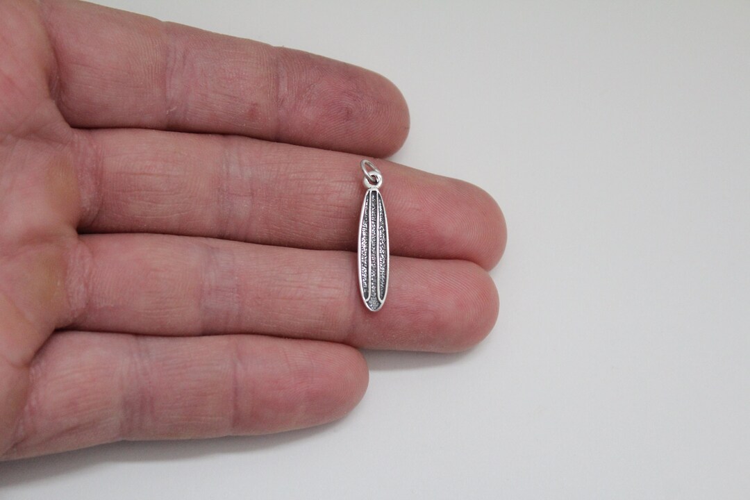 Sterling Silver Surfboard Charm Pendant - Etsy
