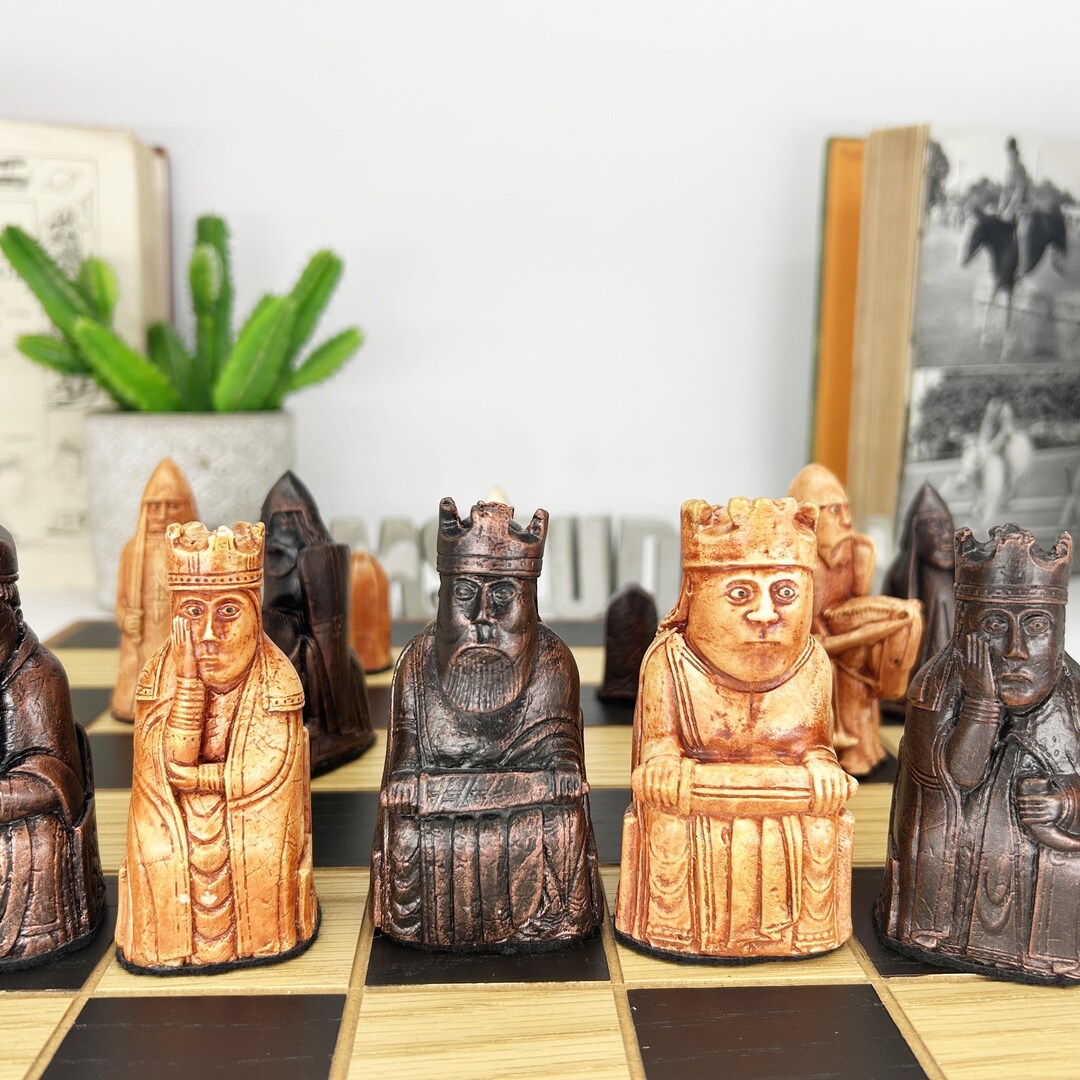 Isle of Lewis Chessmen Replica Chess Set Game Pieces for Large Timber ...