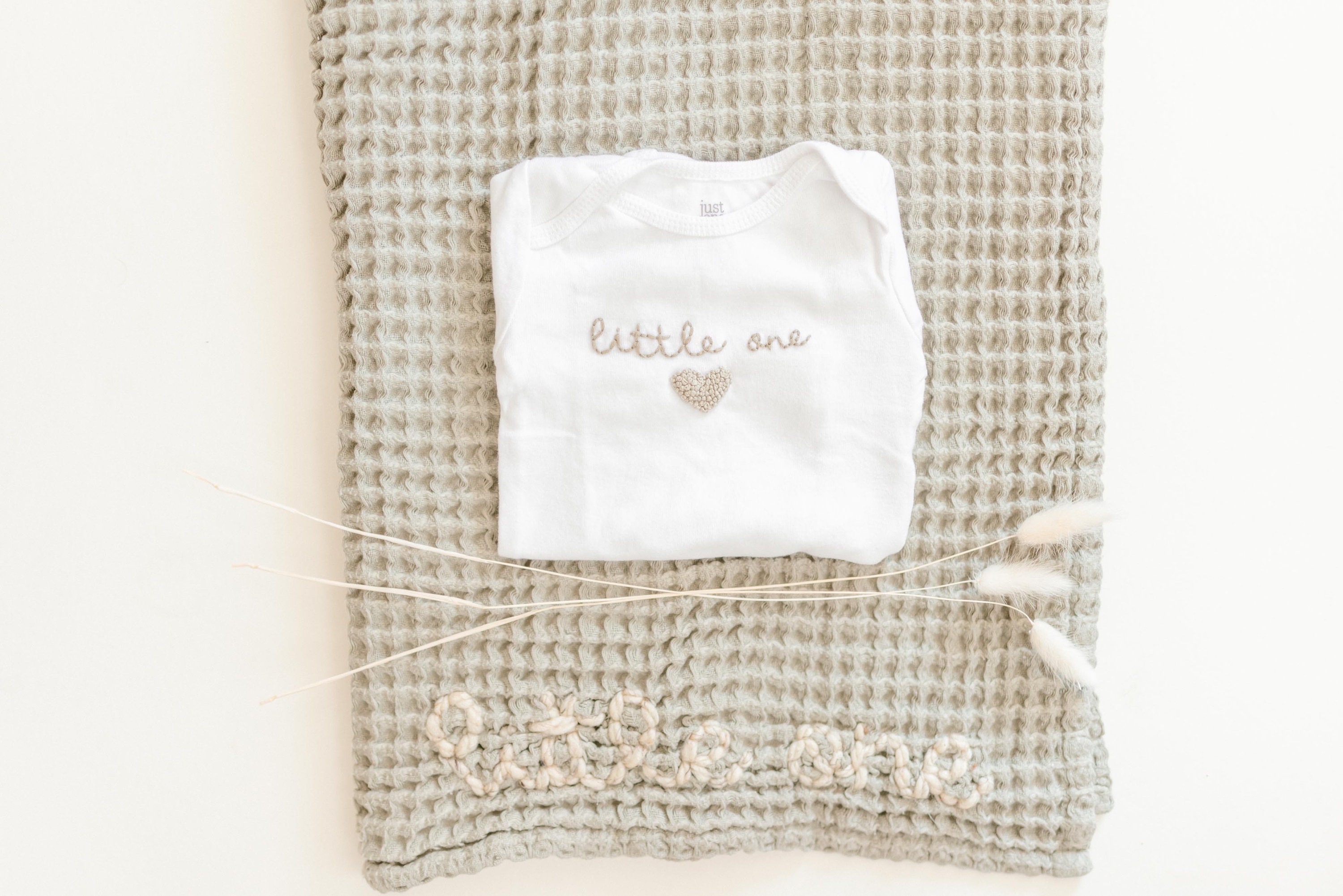 Hand Embroidered Waffle Blanket - Etsy