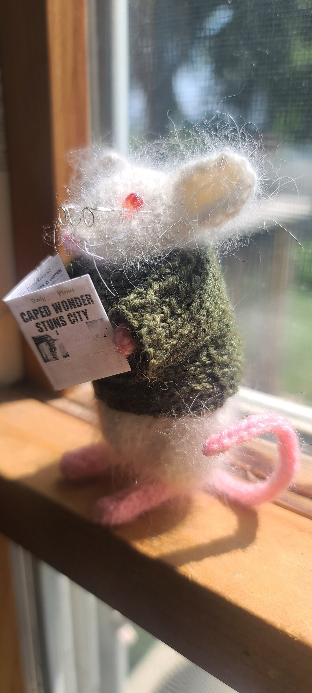 Mr Nibbles Knit Handmade Poseable Art Mouse in a Sweater Toy Plush With ...