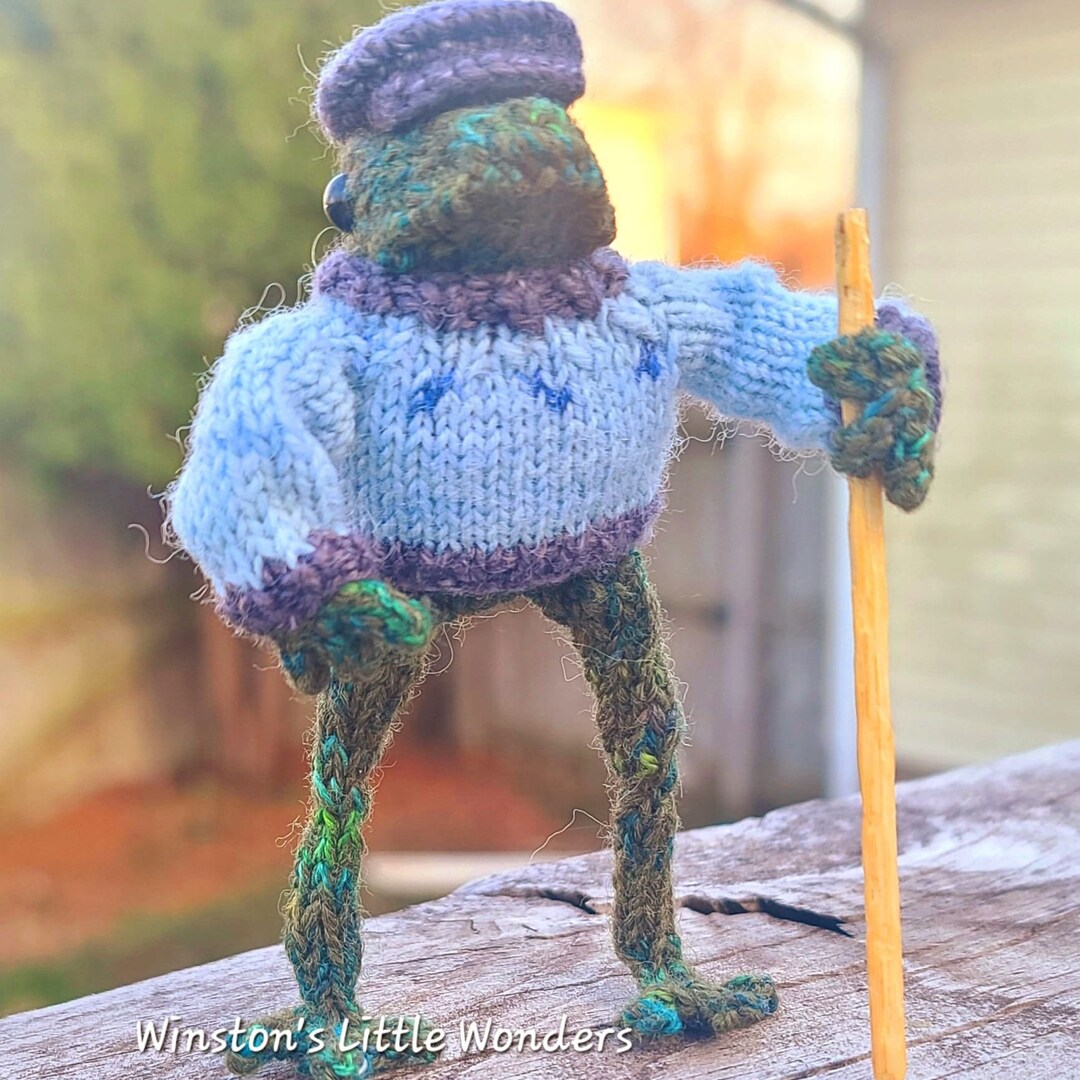 Toad Knit Handmade Poseable Art Doll in a Sweater Toy Plush With ...