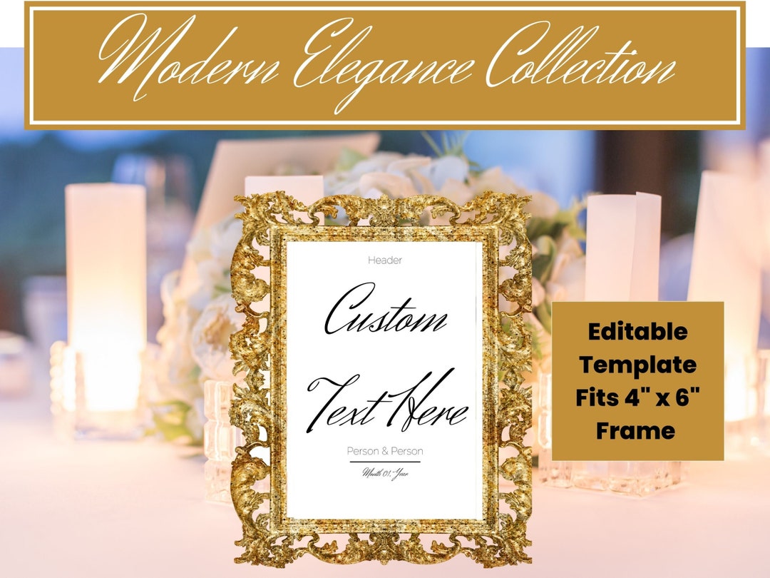 Wedding Sign 4 X 6 Editable Template Custom Personalized - Etsy