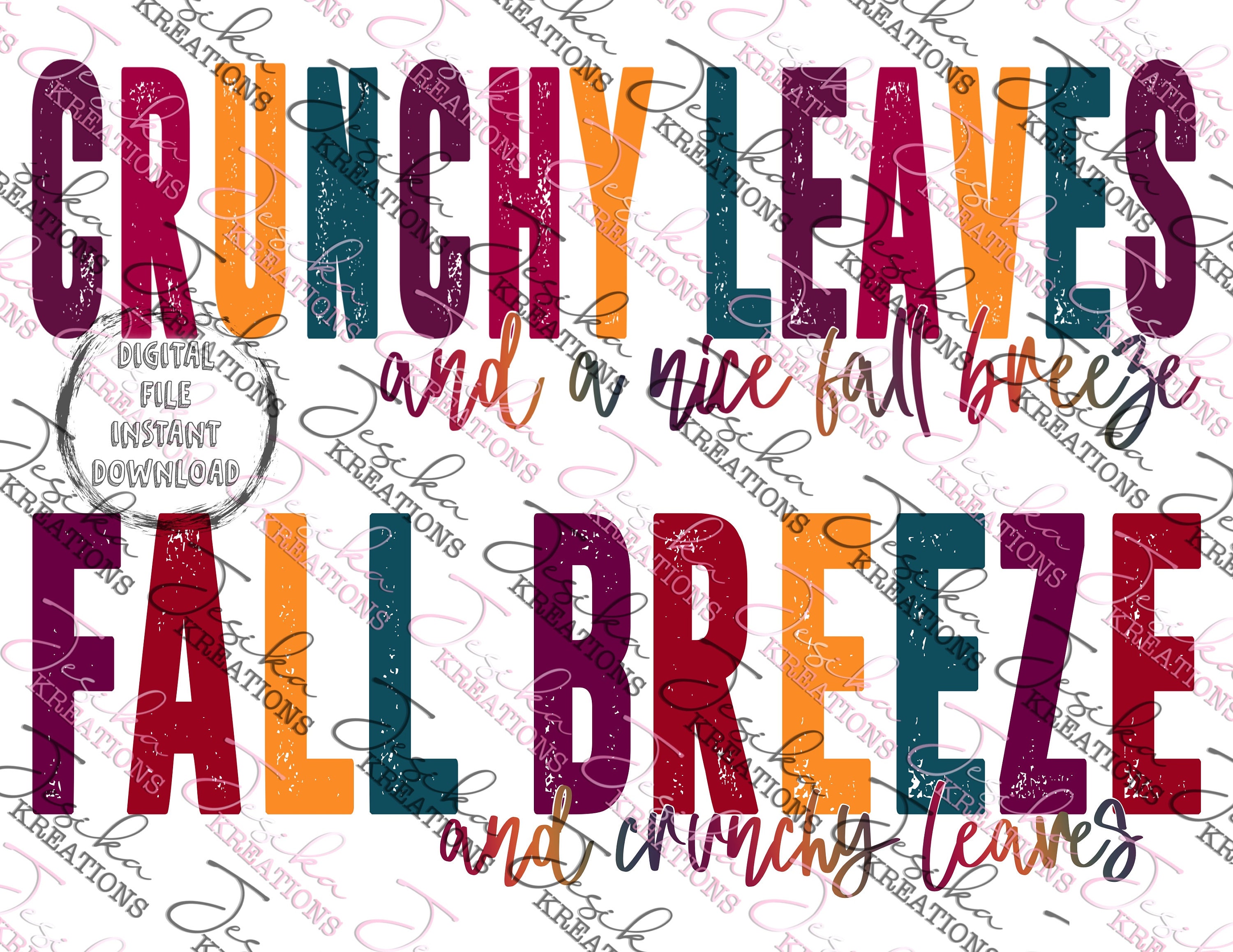 Crunchy Leaves & A Nice Fall Breeze PNG - Etsy