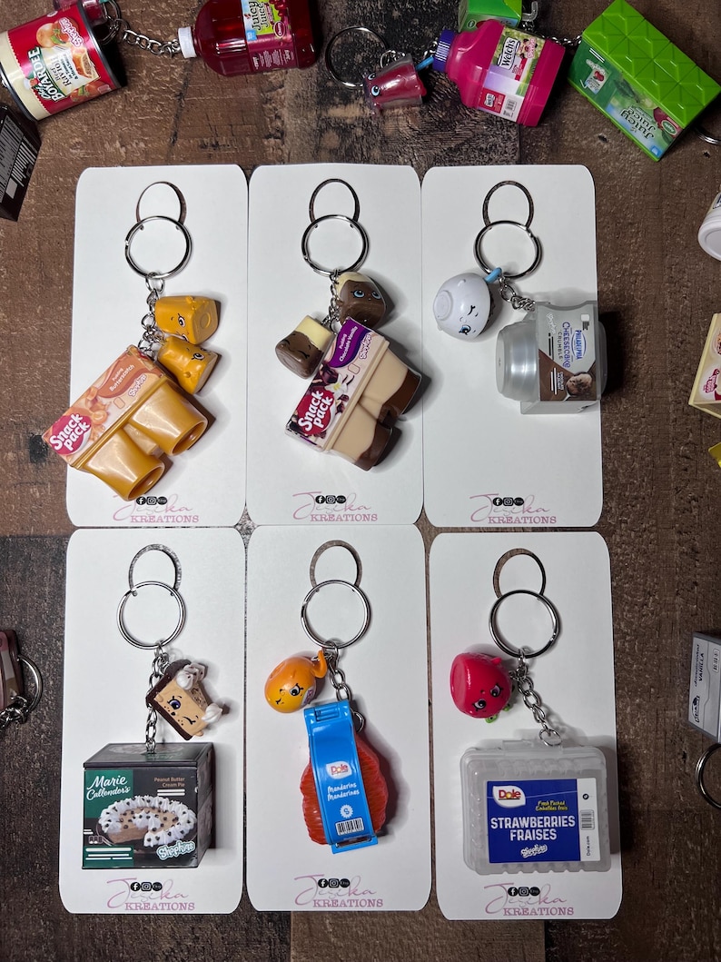 Mini Shopkins Food Stash Keychains / Fun Keychain / Mini Food / Unique ...