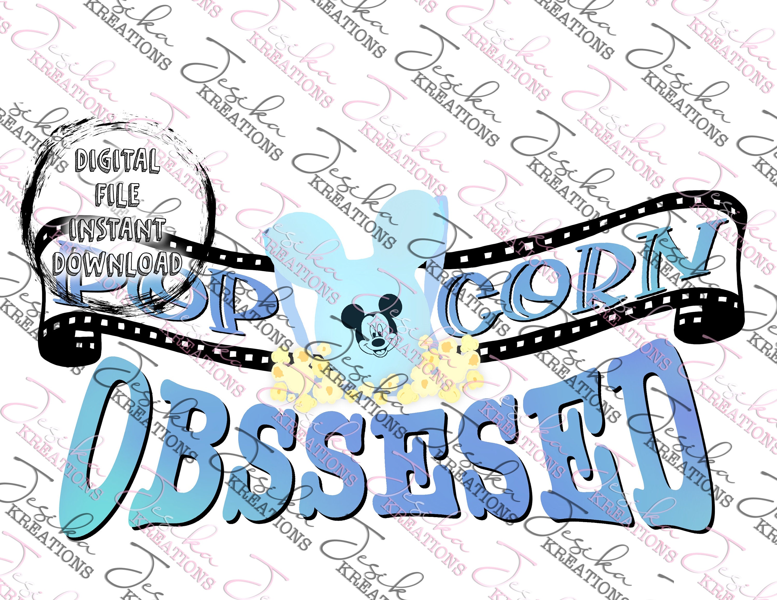 Mouse Popcorn Obsessed Digital PNG - Etsy