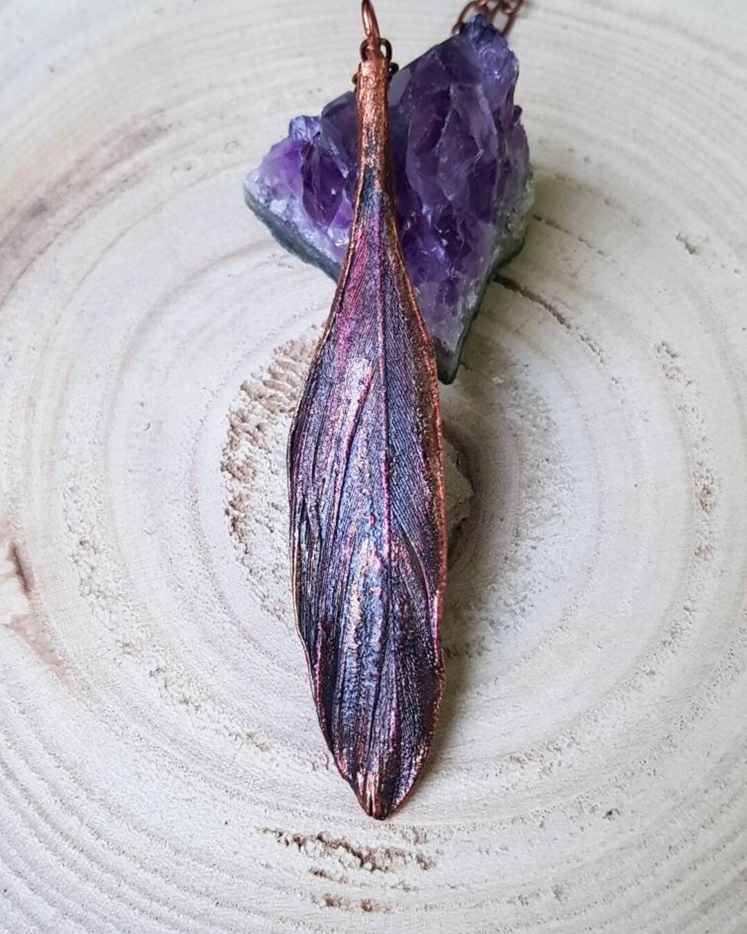 True Feather Enclosed in Copper by Electroforming and - Etsy