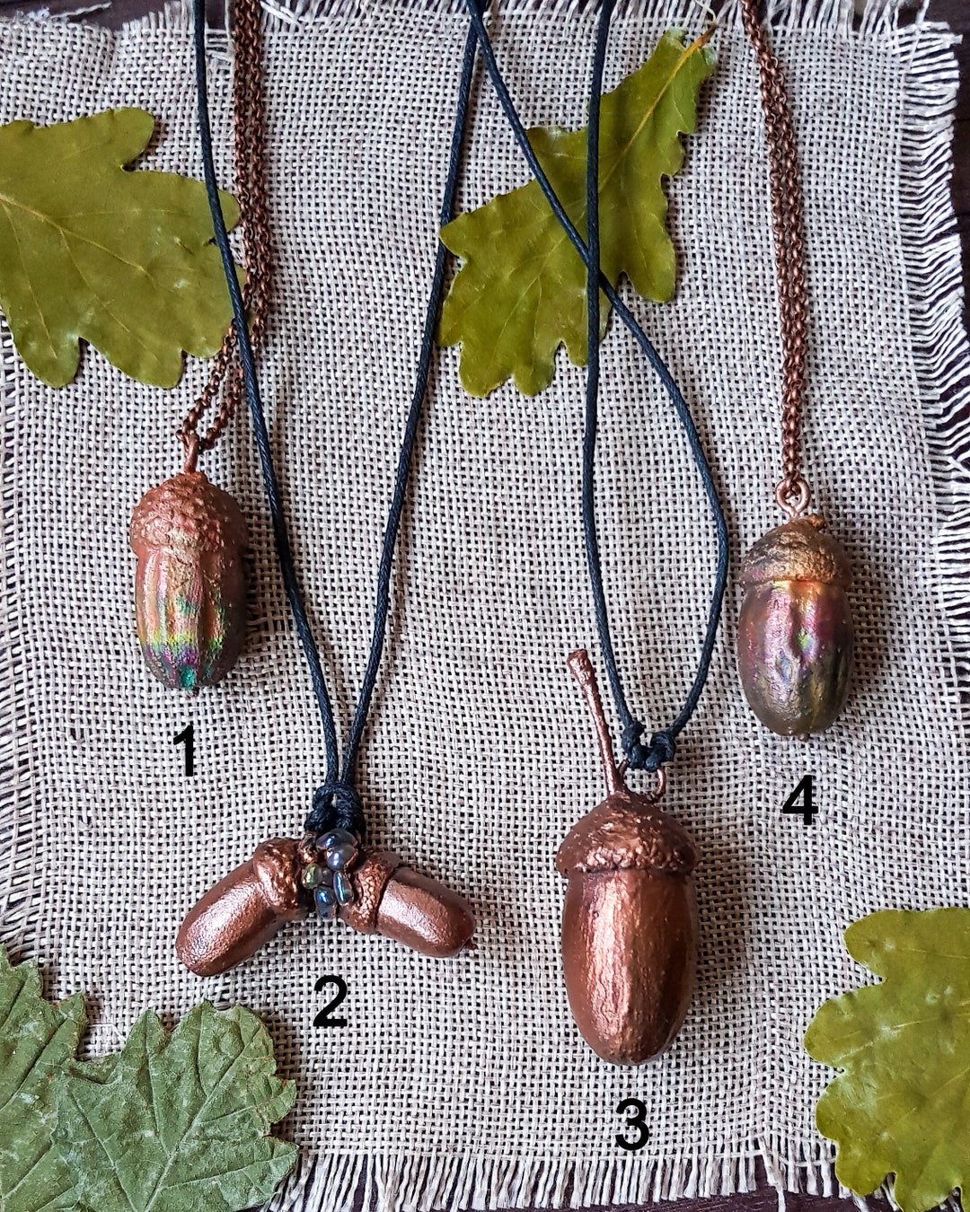 Copper Acorns. Necklaces Made by Electroforming Real Oak - Etsy