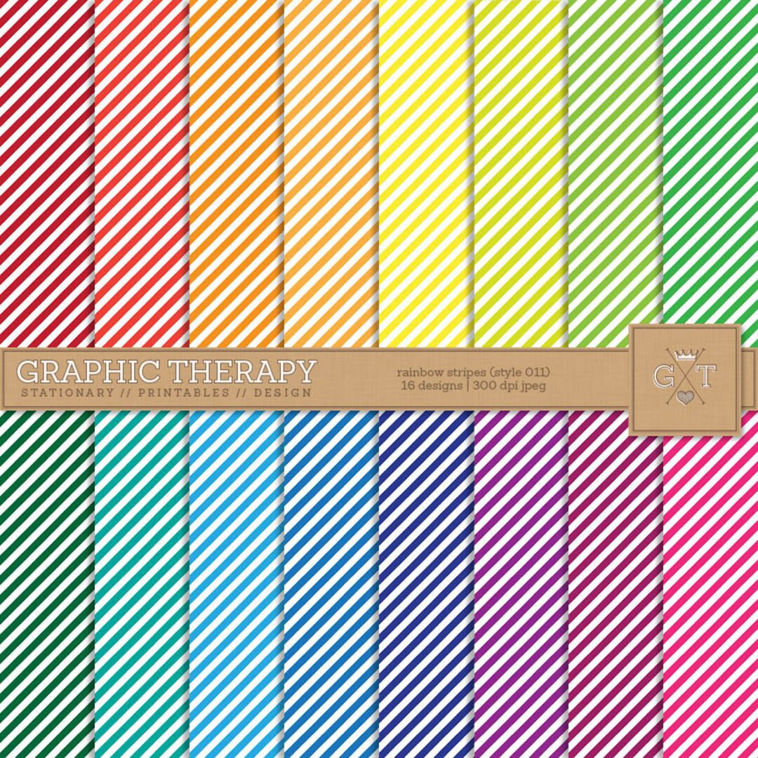 Rainbow Stripes Digital Paper Available for Instant Download - Etsy
