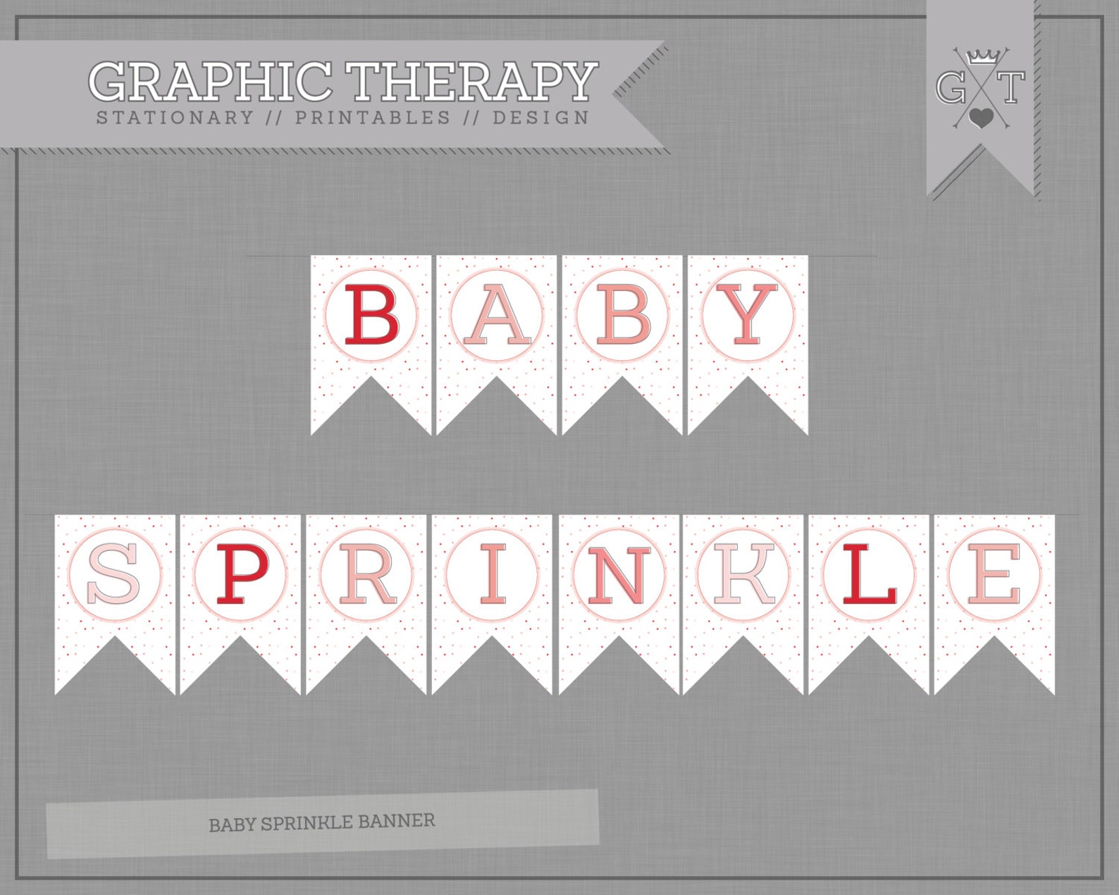 Baby Sprinkle Banner for an Alternative Valentine Baby Girl Baby Shower ...