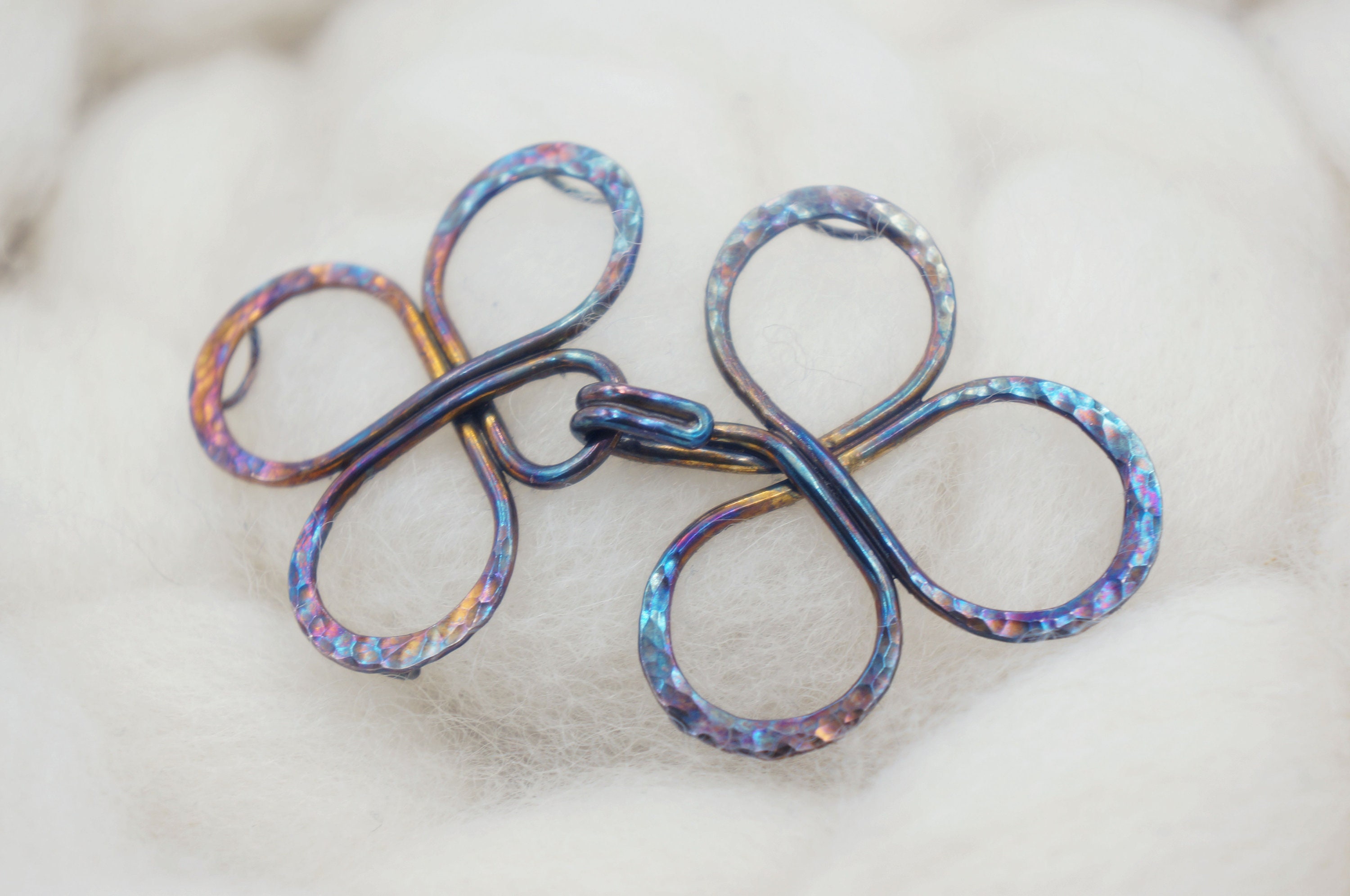 Rainbow Patina Sterling Silver Quatrefoil Frog Style Closure | Etsy