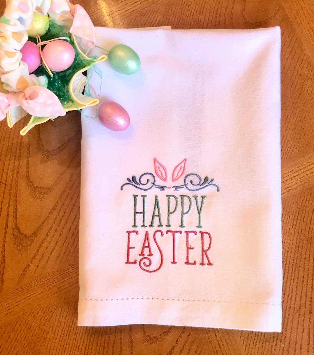 Easter Towel, Linen Cotton, Easter Decor, Guest Towel, Kitchen Towel ...