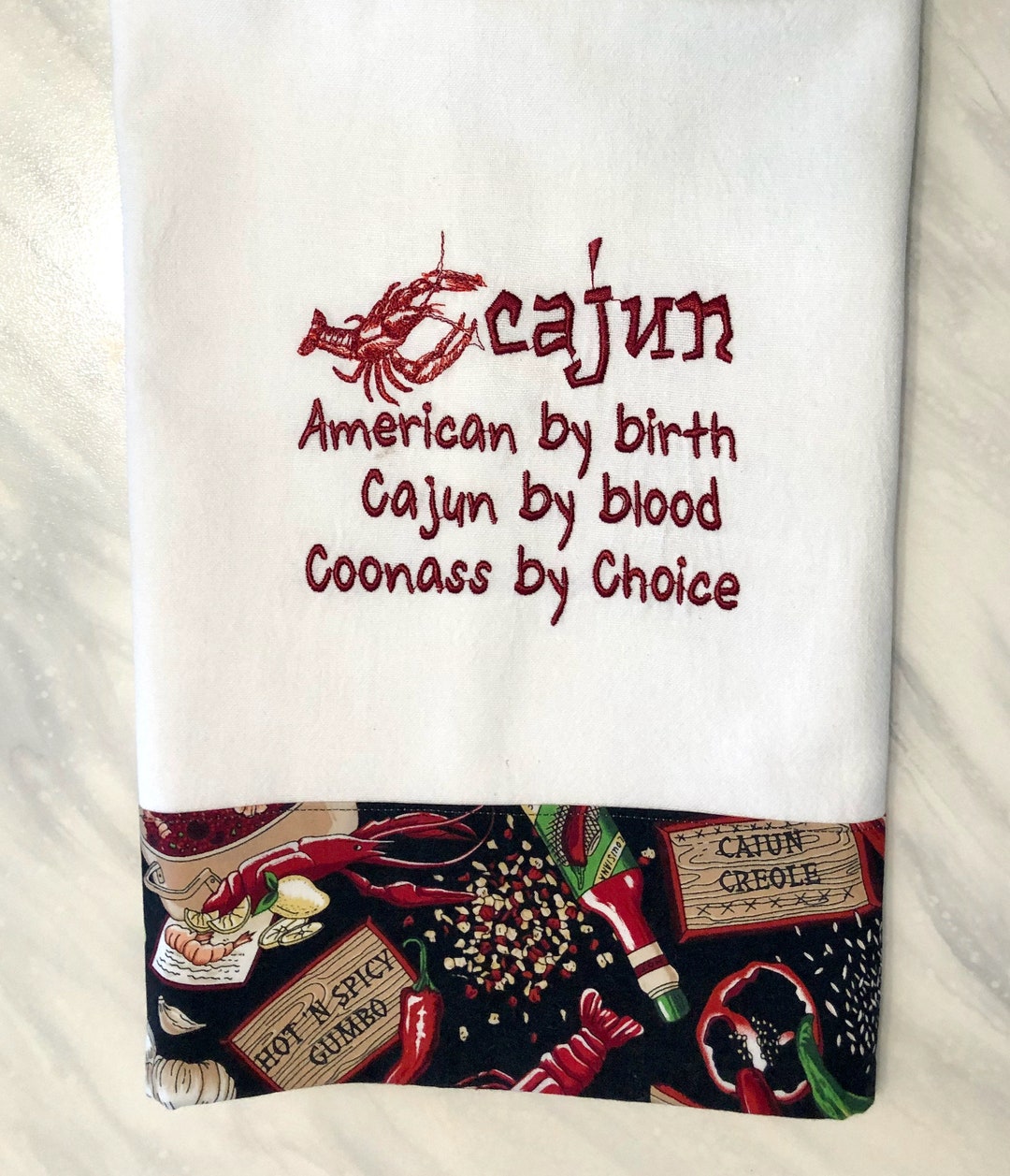 Kitchen Towel, Cajun Towel, Coonass, Crawfish, American, Hostess Gift ...