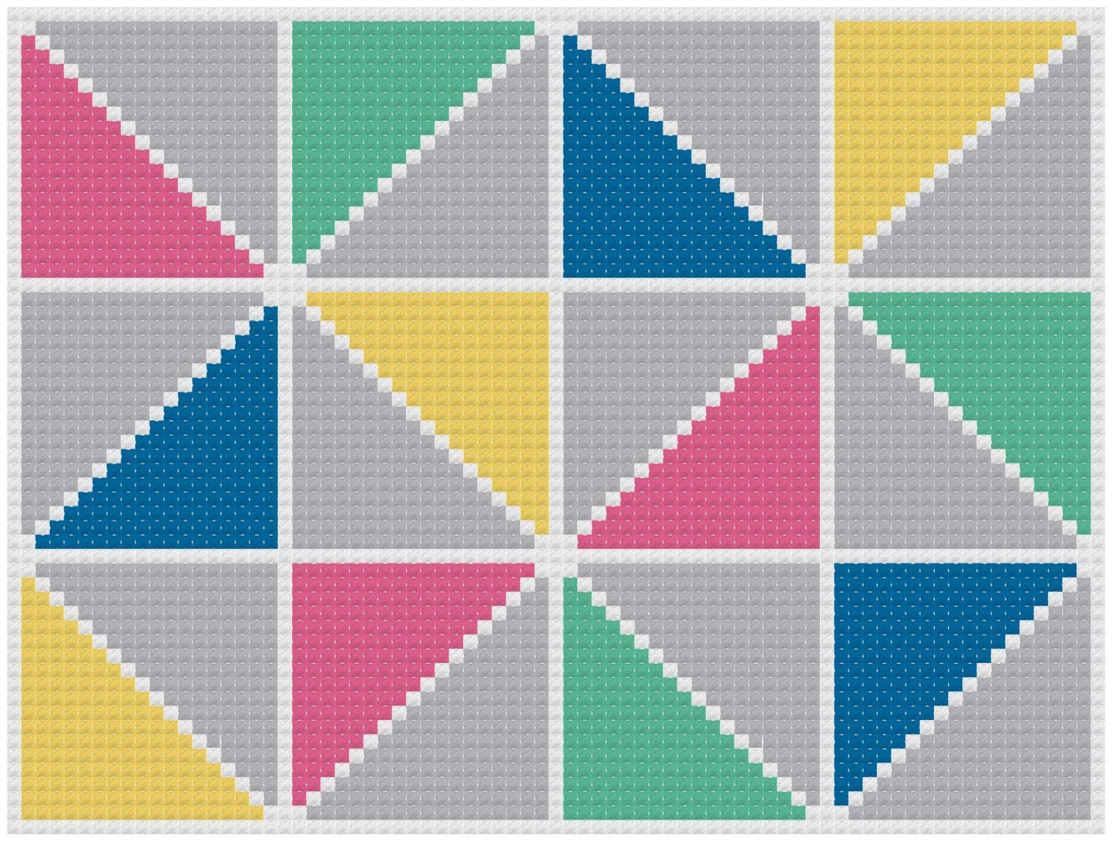 Modern Pastel Triangle Cross Stitch Pattern - Etsy