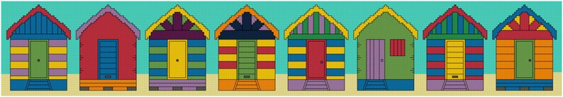Beach Boxes / Bathing Huts Cross Stitch Pattern - Etsy