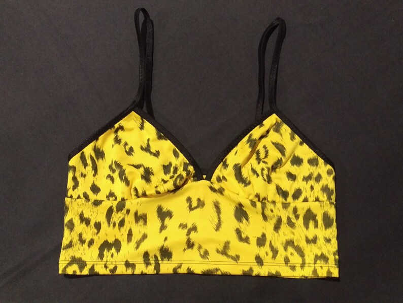 Yellow and Black LEOPARD Bright Animal Print Cami Tank Crop - Etsy